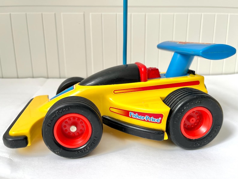 Vintage 1992 Fisher Price Remote Control Indie Race Car #2085 - Yellow ...
