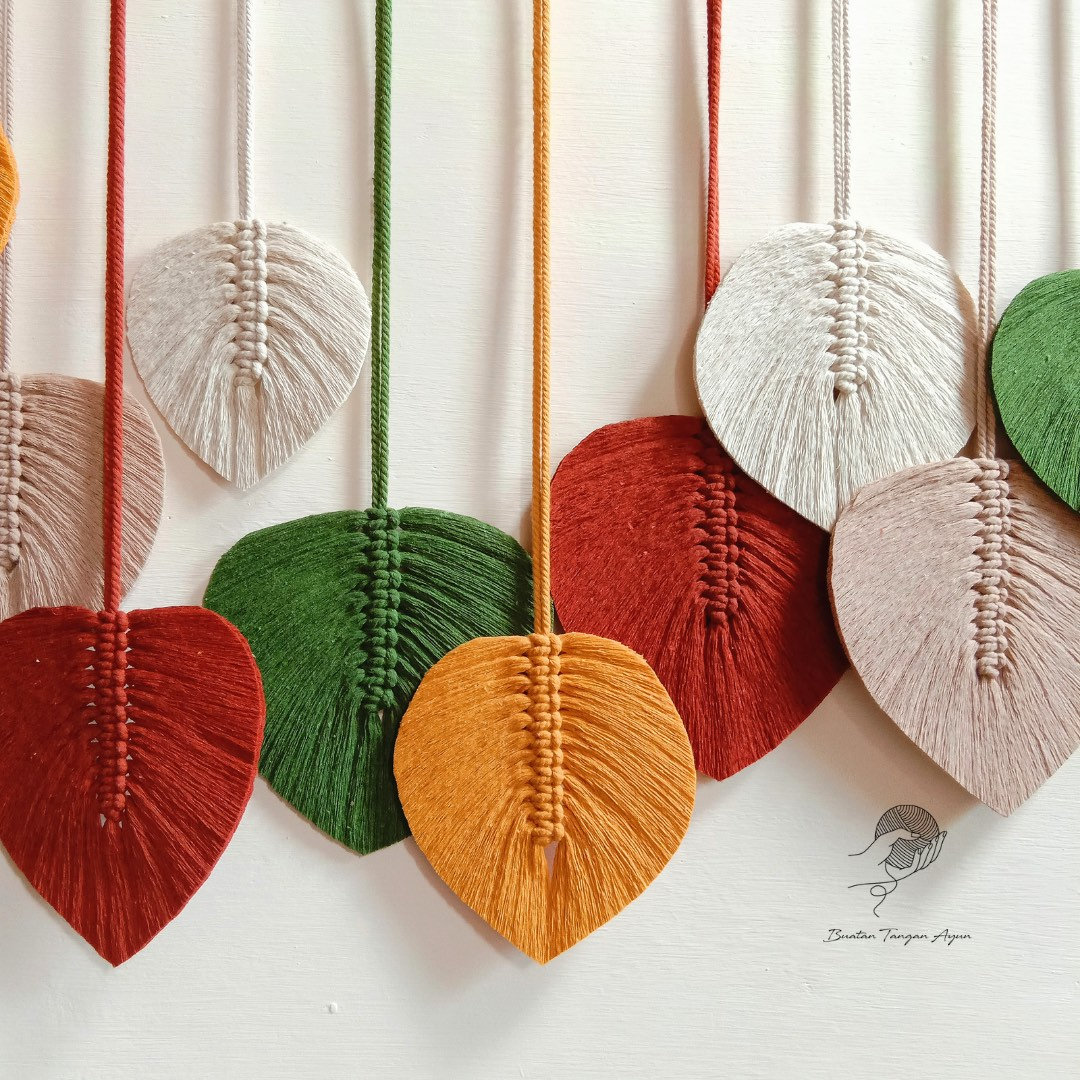 Leaves Macrame Wall Hanging, Leaf Pattern, Earth Tone Boho Decor, Art ...