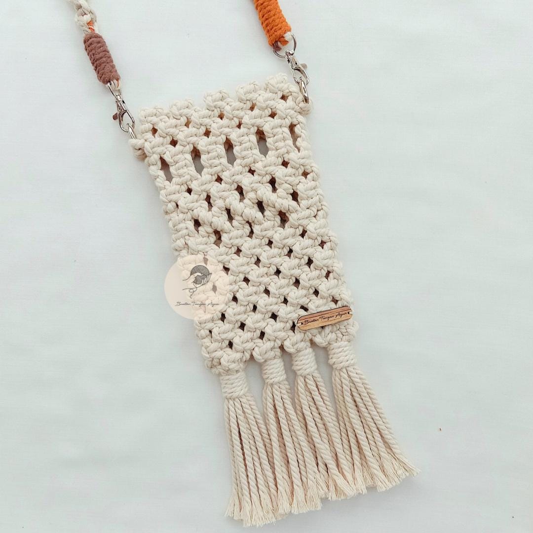Macrame Bag, Sling Bag Handmade Craft, Boho Cell Phone, Christmas Gifts ...
