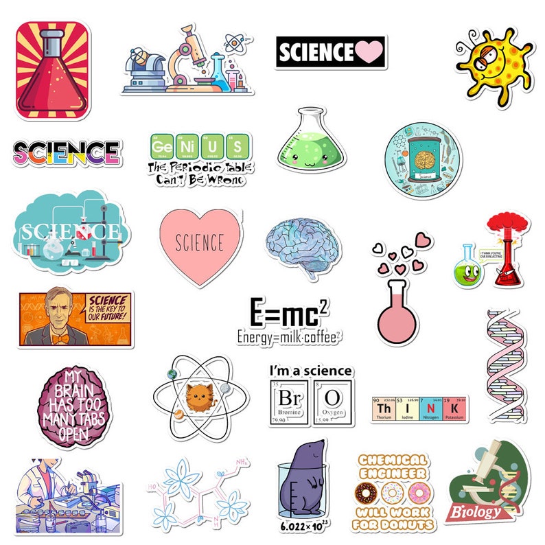 50pcs Physics Chemistry Science Sticker Pack For Laptop | Etsy