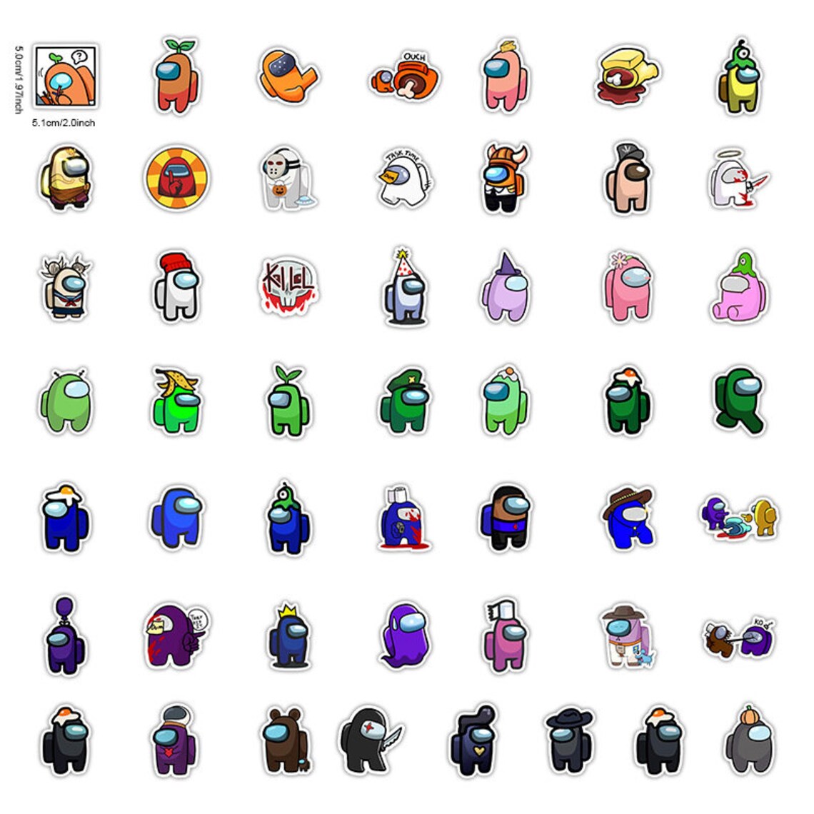 100pcs Crewmate Among Us Sticker Pack For LaptopWater | Etsy