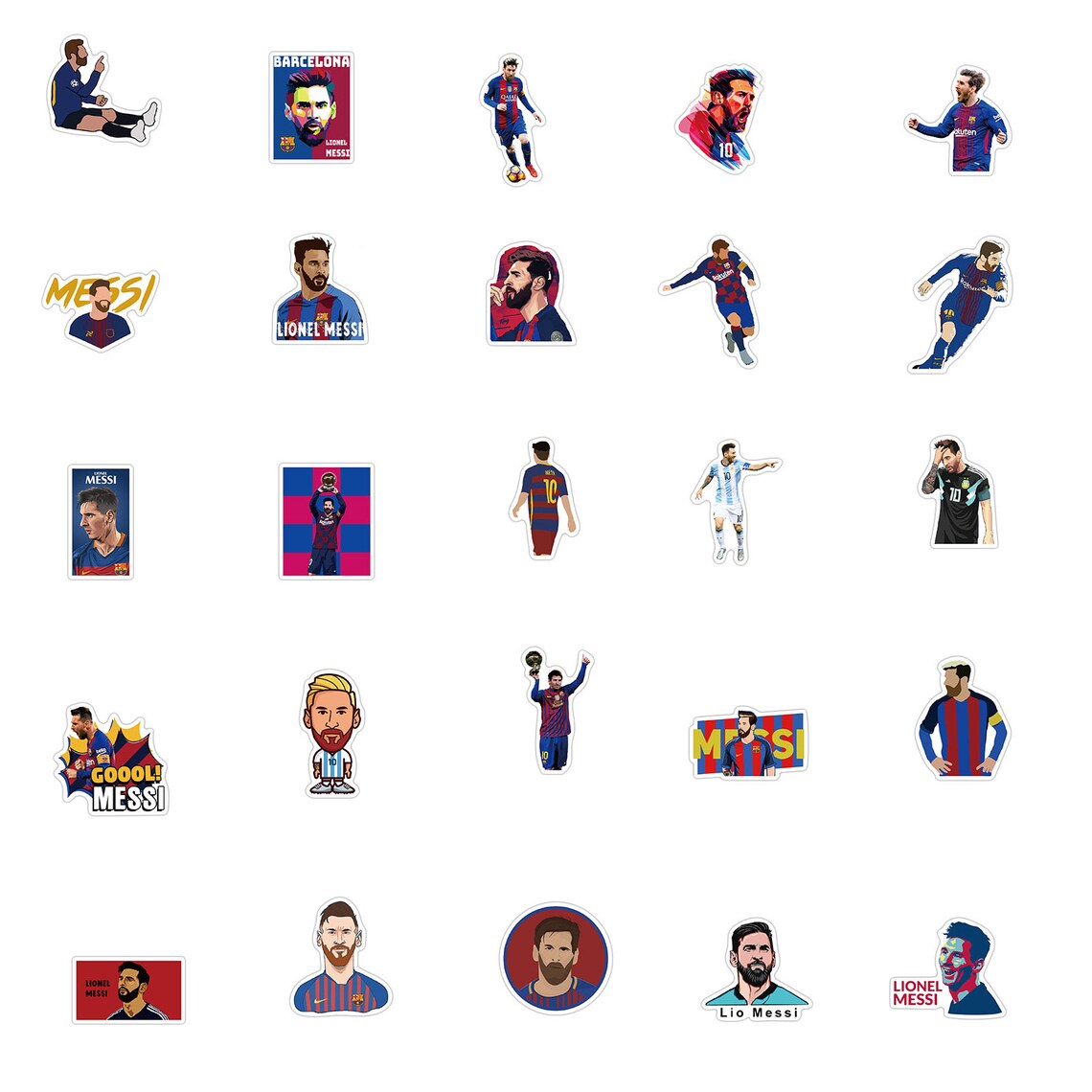 50pcs Lionel Messi Sticker Pack For Laptop Water Bottles | Etsy