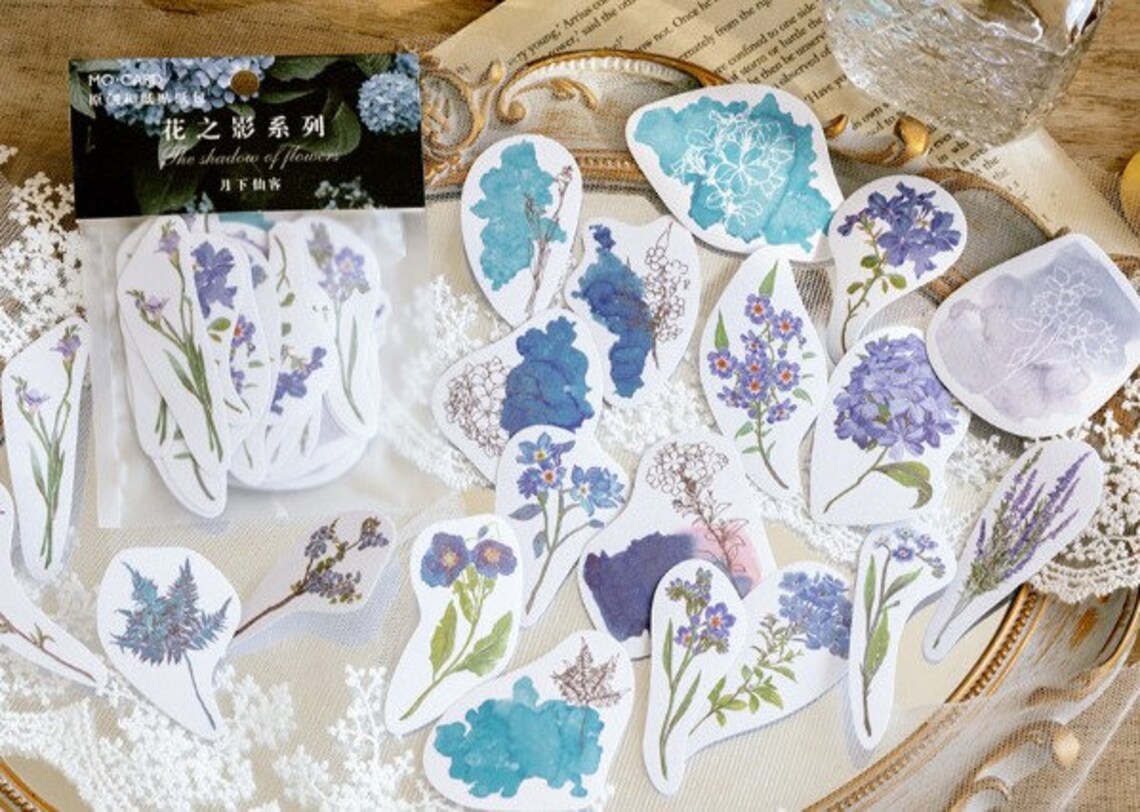 40pcs Flower Sticker Pack For Journaling Scrapbooking | Etsy