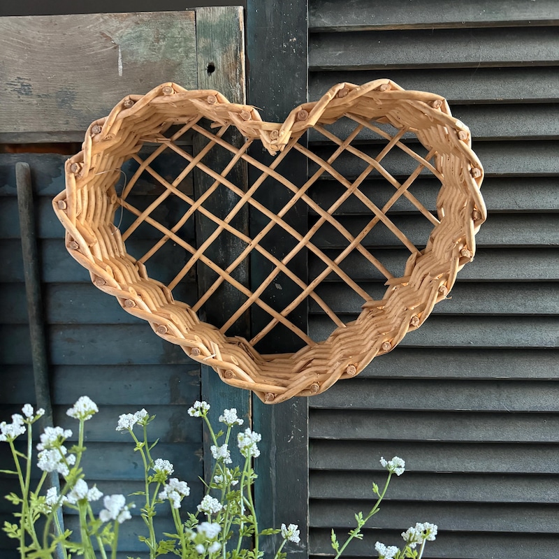 Wicker Heart Basket - Etsy
