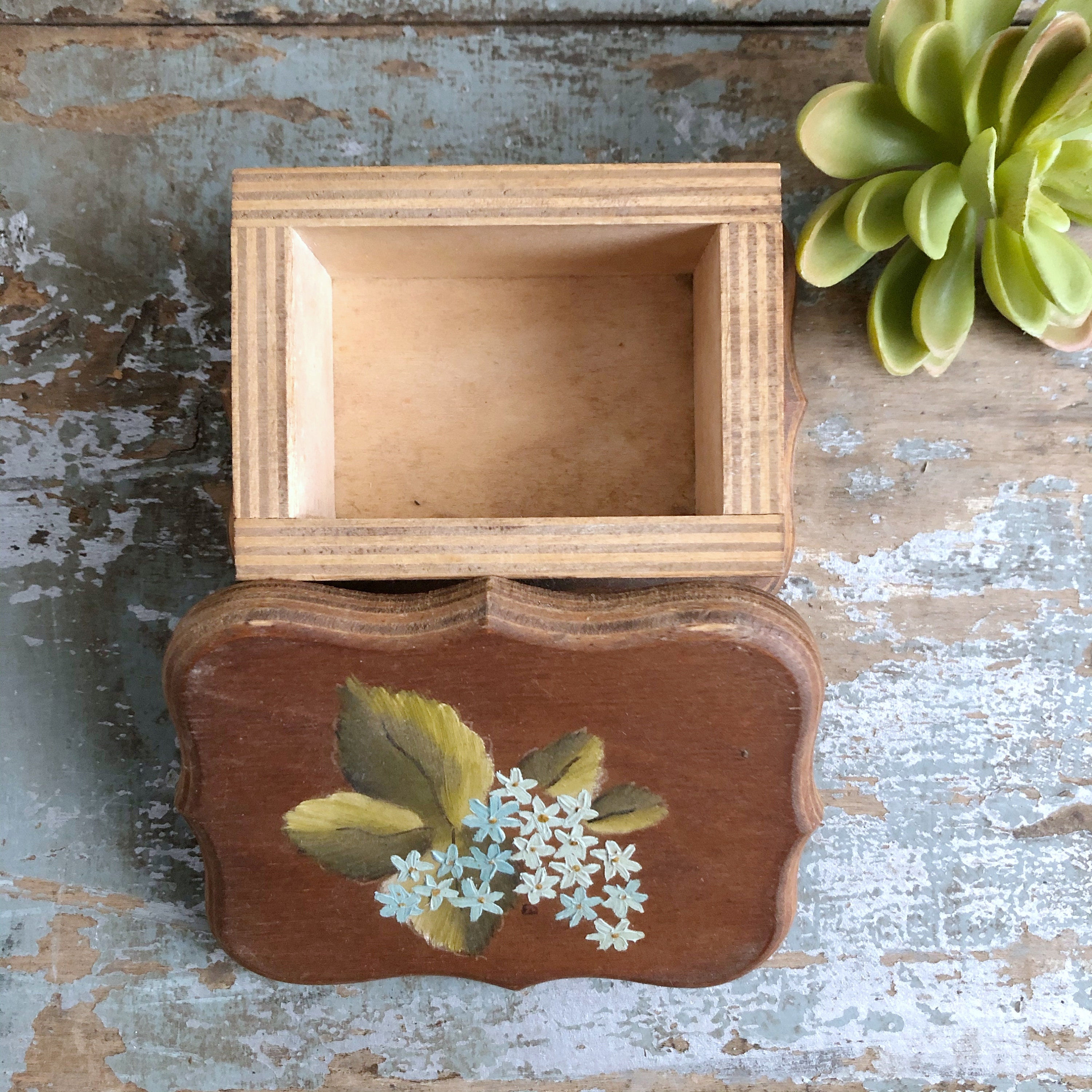 Hand Painted Small Wooden Trinket Box - Etsy UK