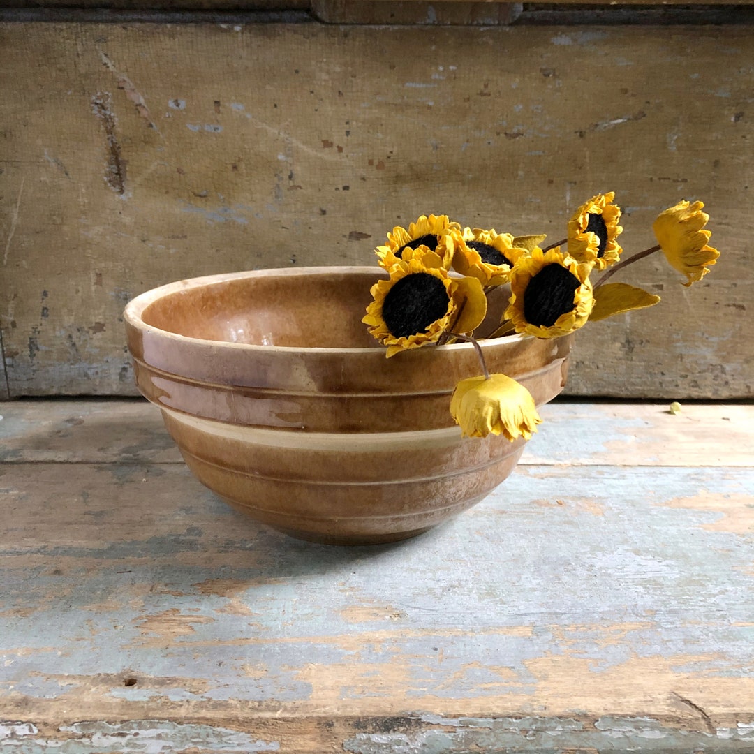 USA Brown Pottery Bowl - 8 Inch - Etsy