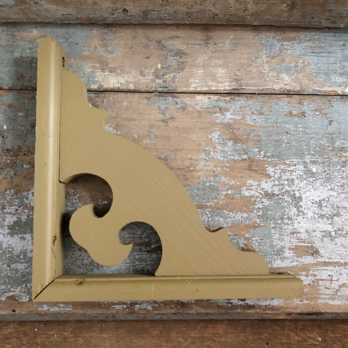 Vintage Painted Shelf Brackets With Beautiful Design - Etsy