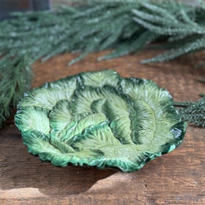 Green Leaf Plate Lettuce Leaf Small Plate Fitz and Floyd Holiday ...