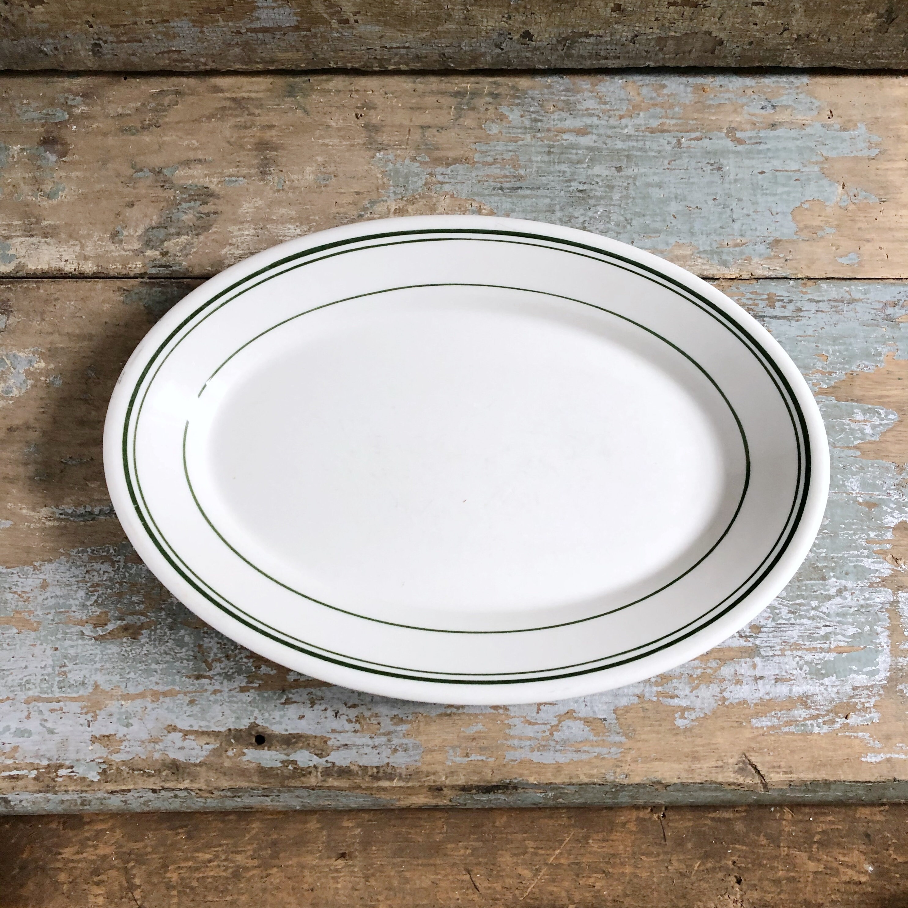 Homer Laughlin Restaurant Ware Platter USA Green and White - Etsy