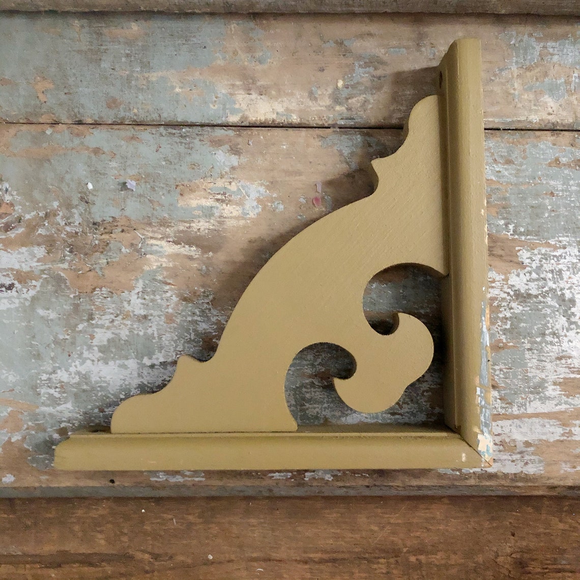 Vintage Painted Shelf Brackets With Beautiful Design | Etsy