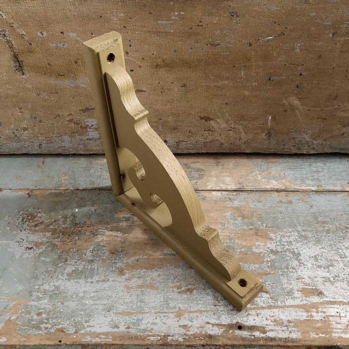 Vintage Painted Shelf Brackets With Beautiful Design - Etsy