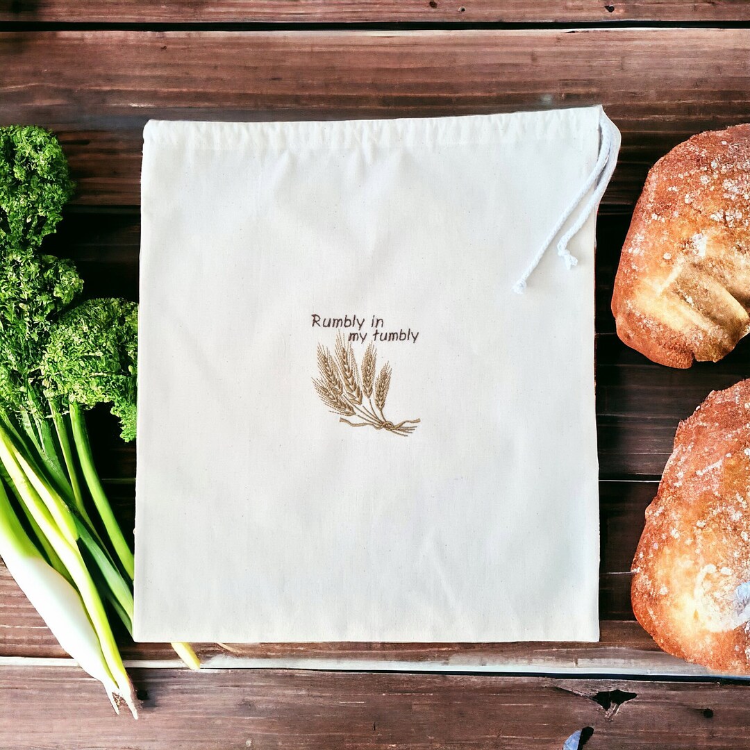 Cotton Bread Bag Custom Embroidered/ Loaf Bag Reusable Bread Baker ...