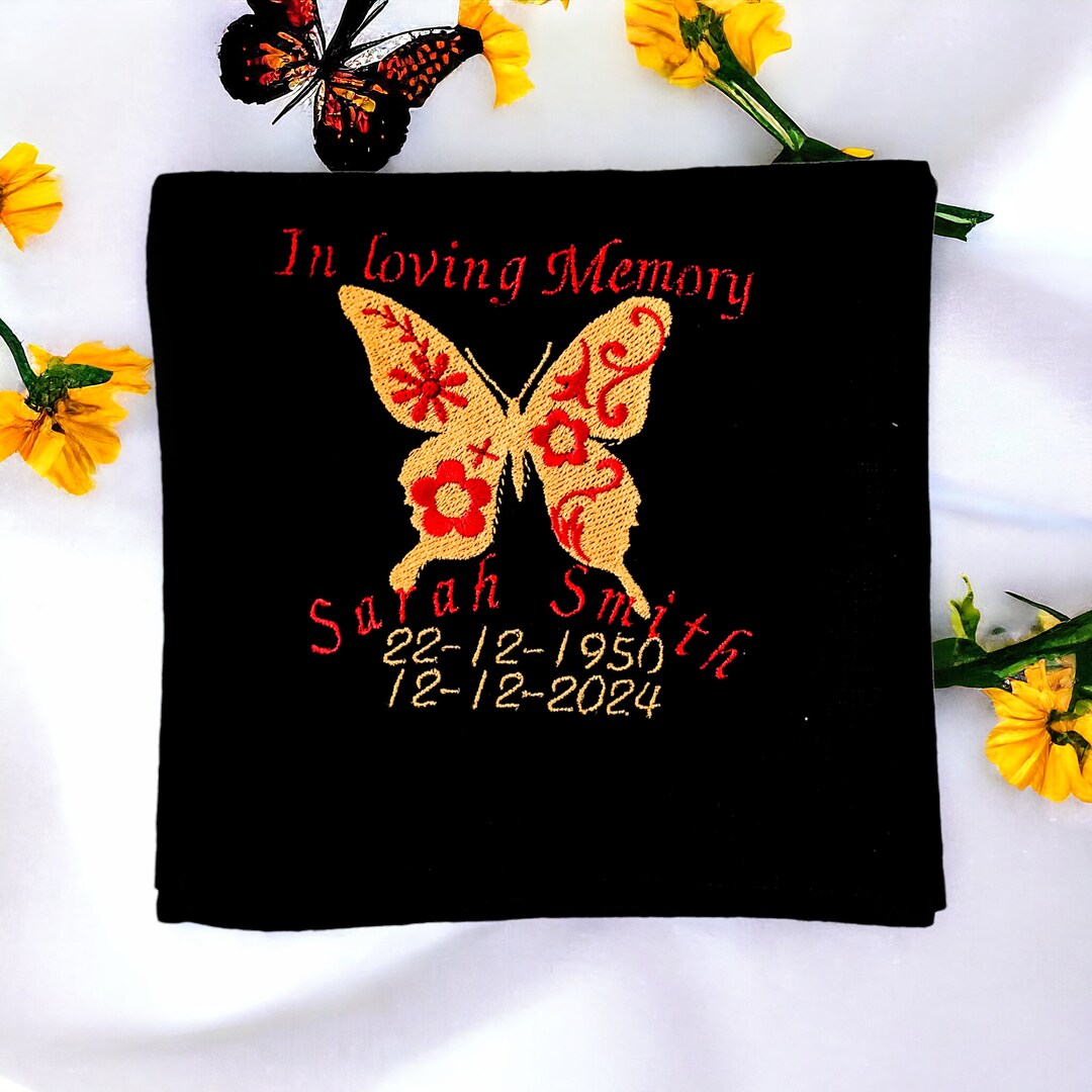 Mourning Hanky/ Custom Embroidered Handkerchief Black Linen ...