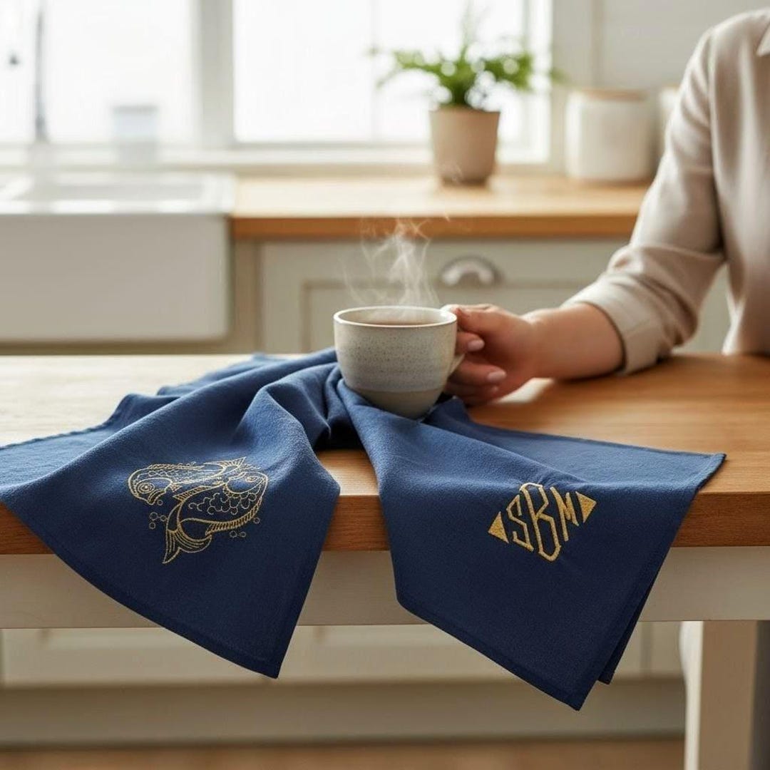 Personalized Zodiac Sign: Gift Set of Blue Cotton Handkerchief ...