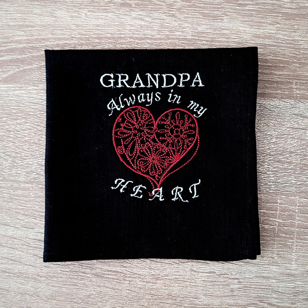 Mourning Hanky/ Custom Embroidered Handkerchief Black Linen ...