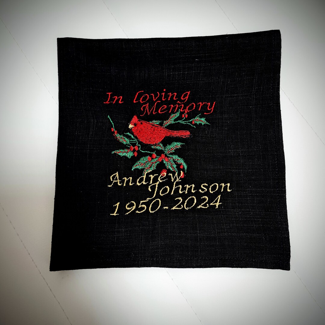 Loss of Husband Personalized Mourning Hankies/ Custom Embroidered ...