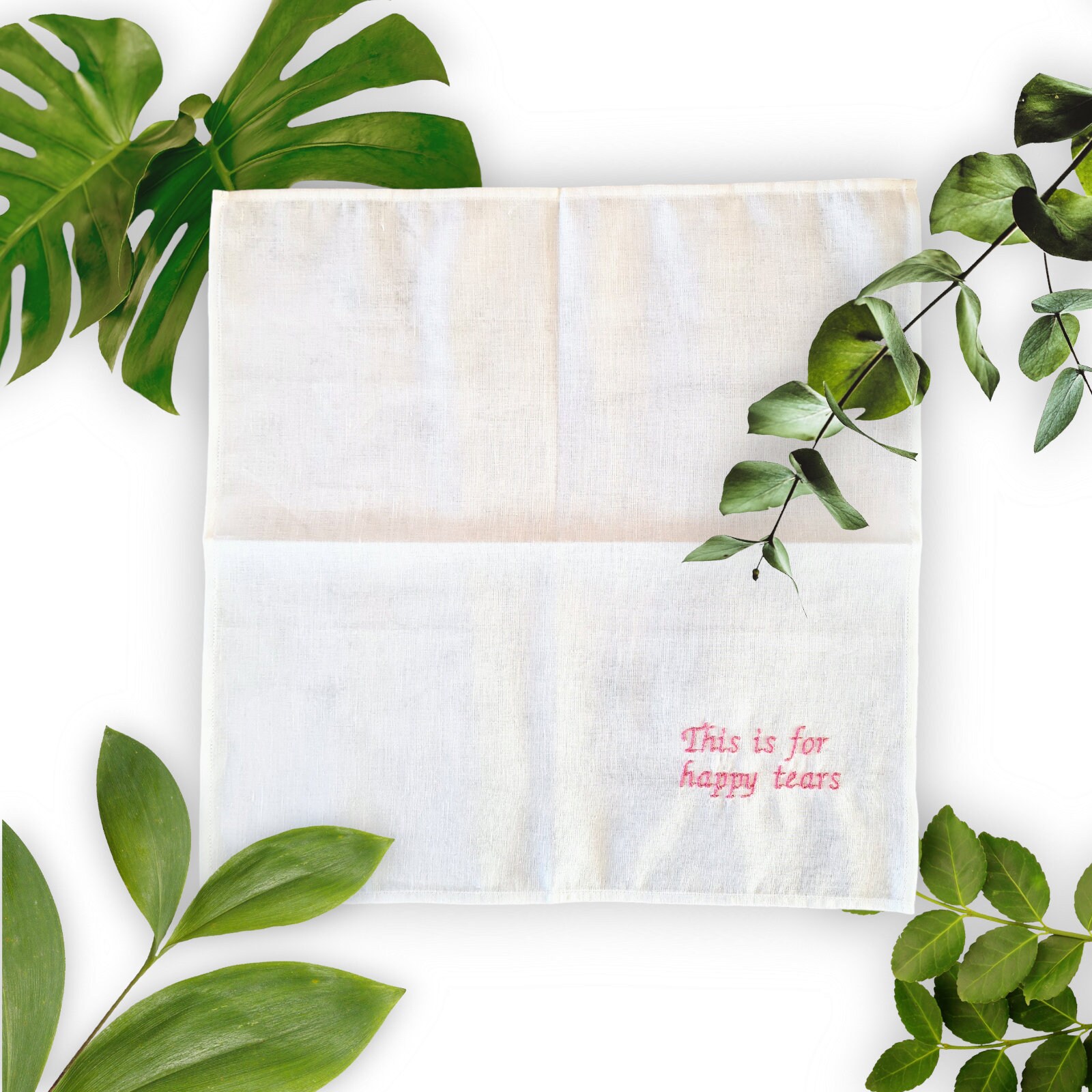 Custom Embroidered Handkerchief Linen/ Wedding Hankie Personalized ...