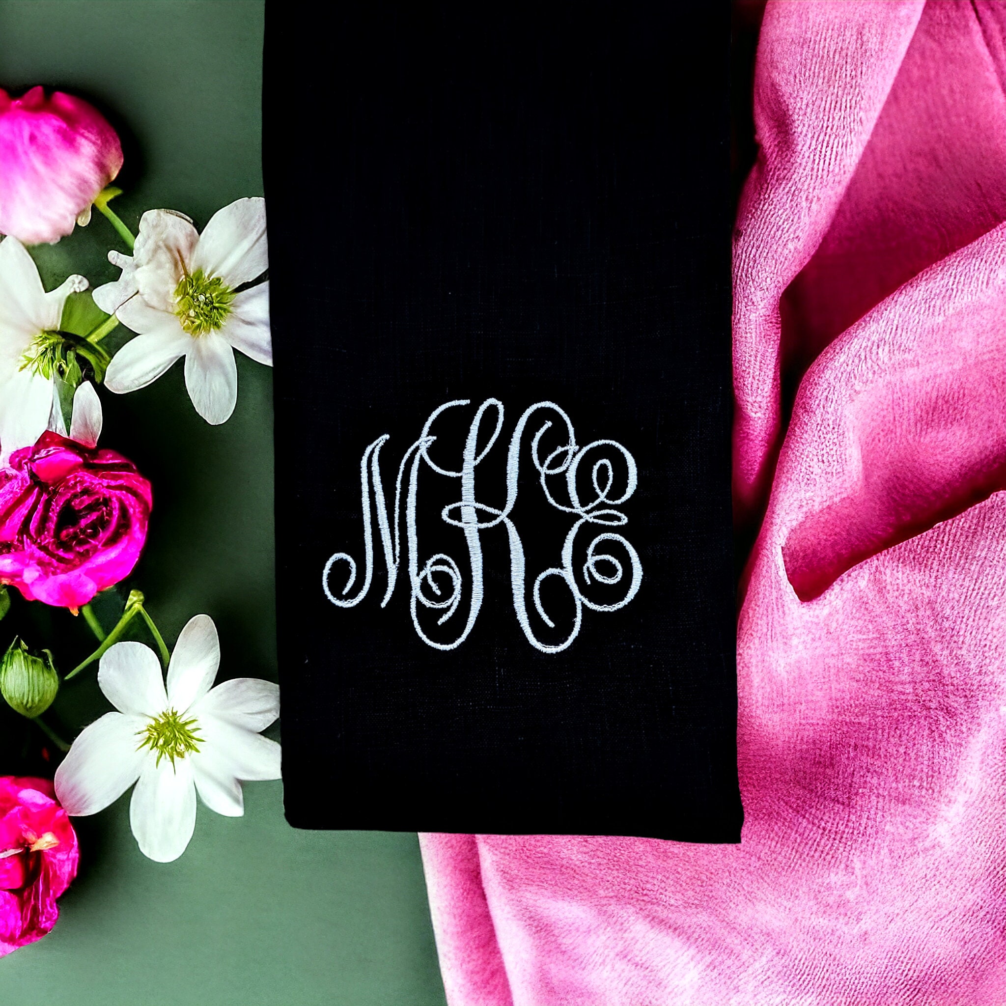 Personalized Cloth Dinner Napkins Linen Set Custom Monogram Embroidered ...