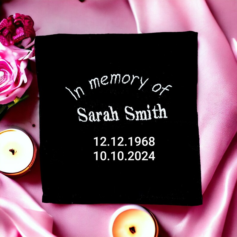 Mourning Hanky/ Custom Embroidered Handkerchief/ Grief Bereavement Gift ...