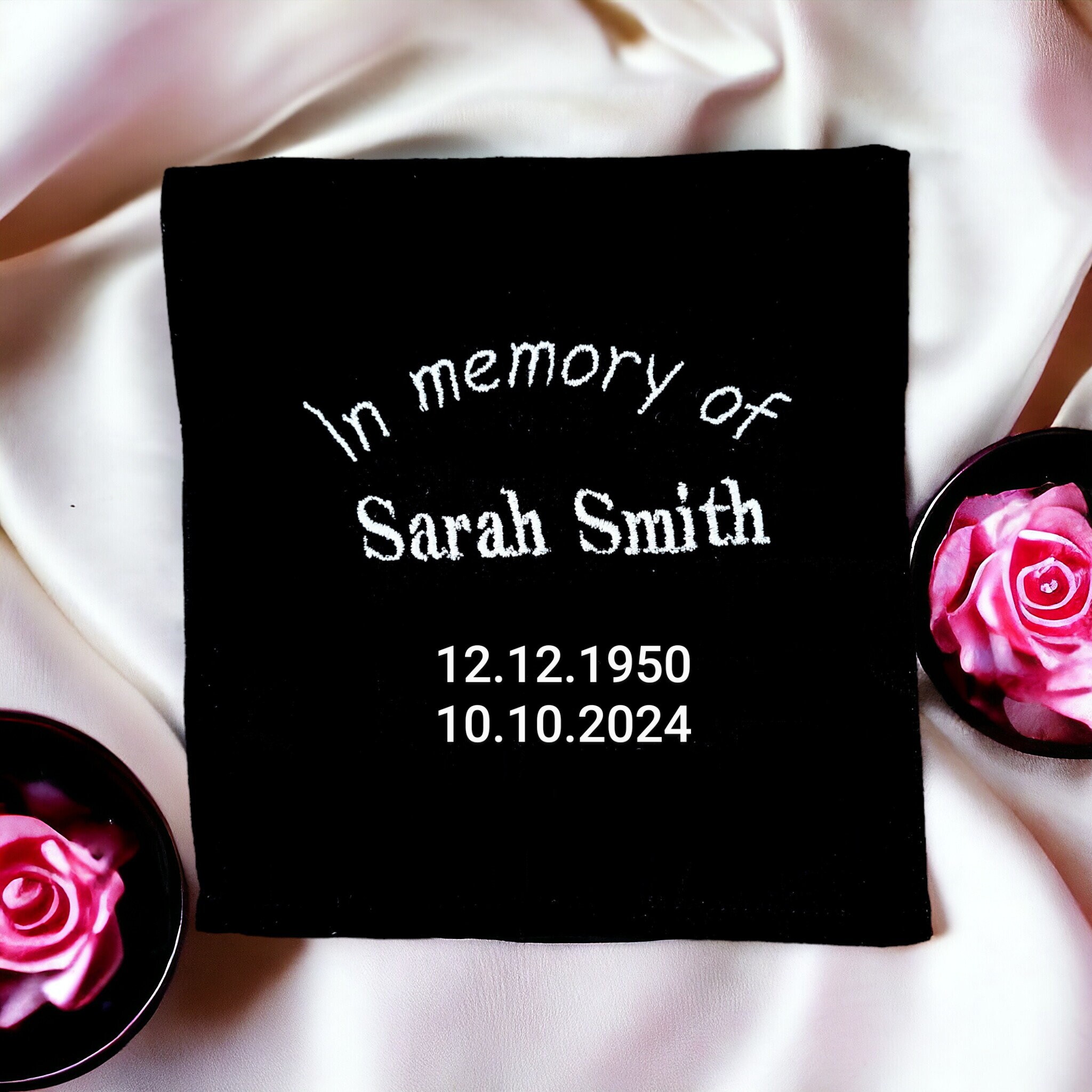 In Loving Memory Handkerchief Custom Embroidered/ Commemorative ...