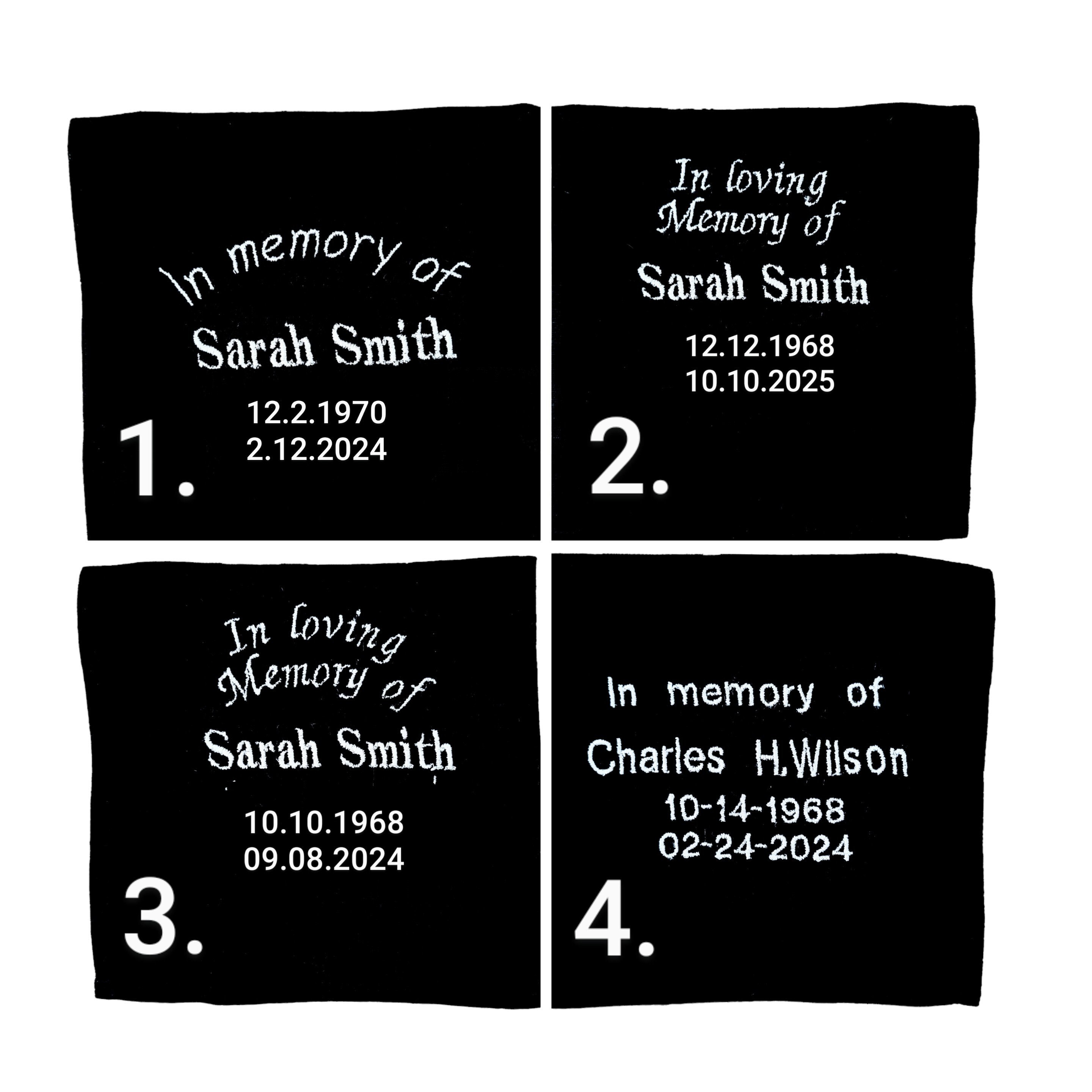 In Loving Memory Handkerchief Custom Embroidered/ Commemorative ...
