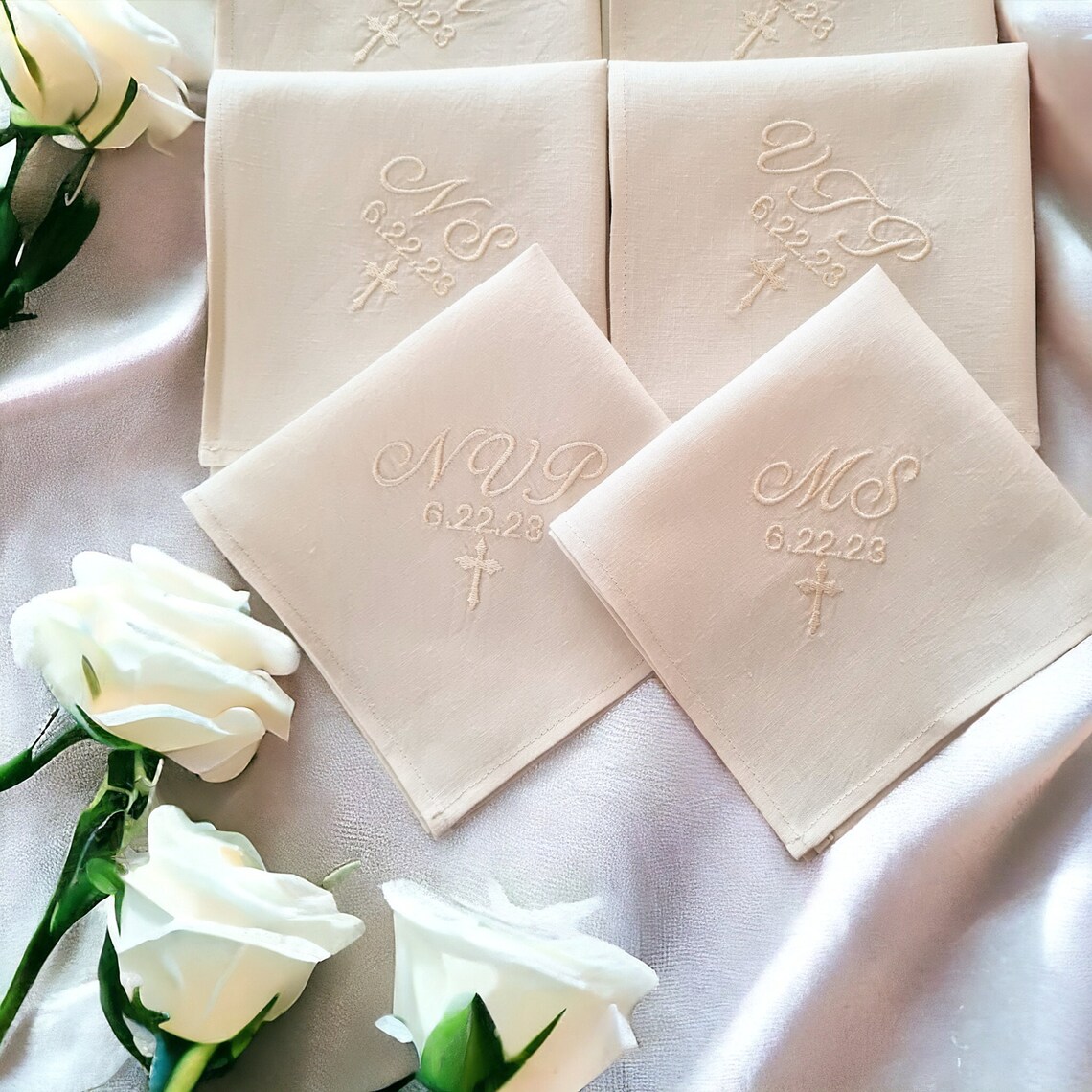 Boy/ Adult Baptism Handkerchief Cross Gifts/ Custom Embroidered Hankie ...