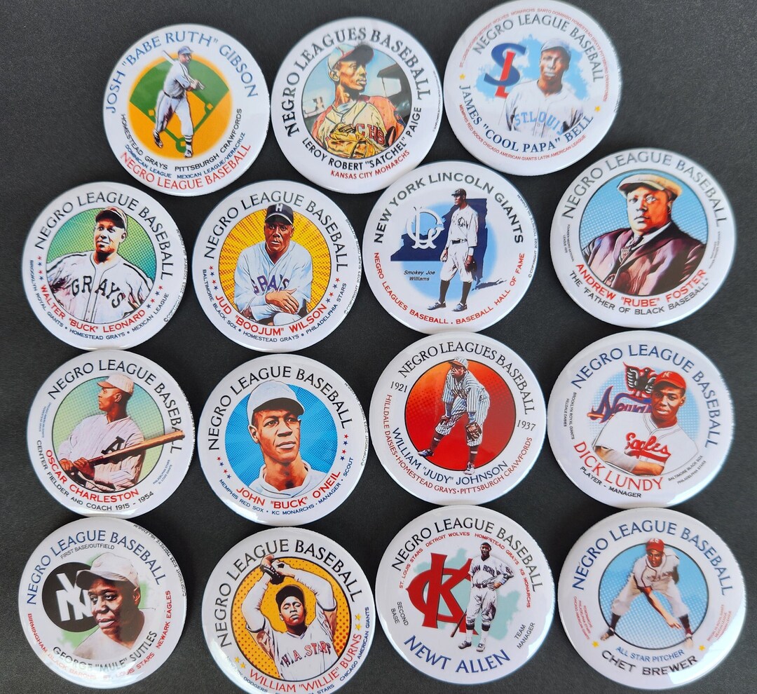 Set of 15 Negro League Baseball Buttons satchel Paige, Buck Leanard ...
