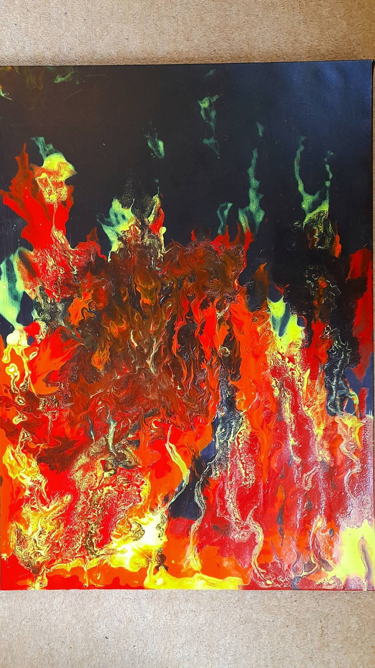 Large Flaming Canvas - Etsy
