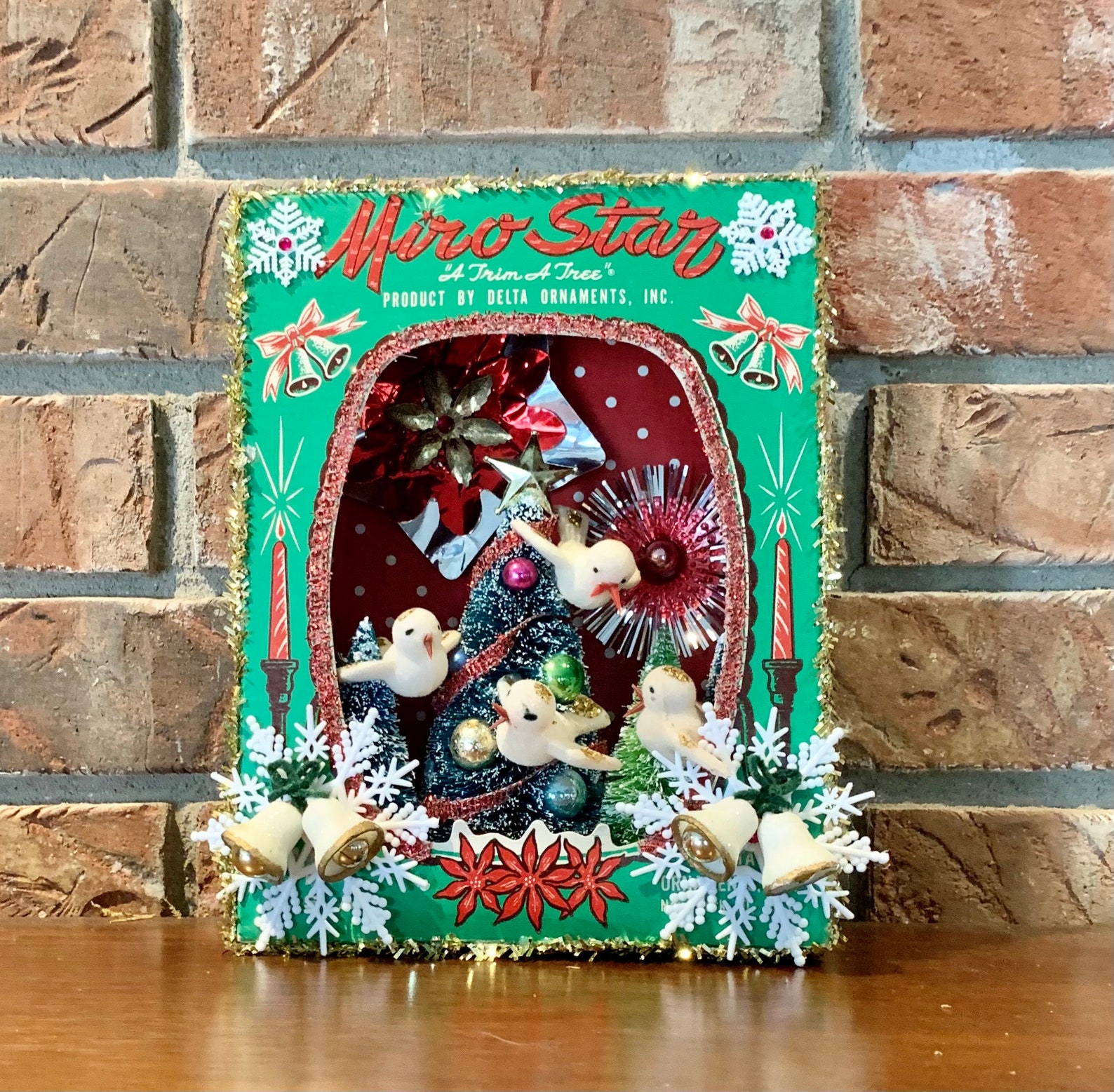 Kitsch Christmas Shadow Box, Fourth Day of Christmas, Four Calling ...