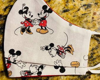 Mickey Mouse Comic Fitted Adult 3-layer Face Mask | Etsy