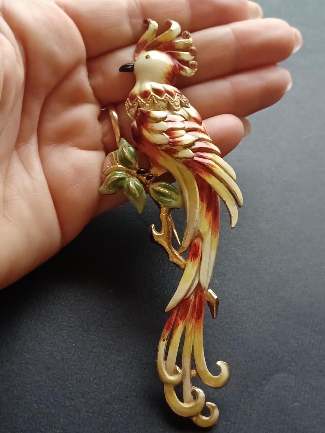 Coro Vintage 1940's Signed Figural Parrot Enamel Pin - Etsy