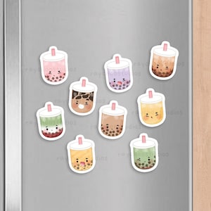 Boba Time Magnet Set | Cute Kawaii Kitchen Fridge Magnets, Boba Magnets ...
