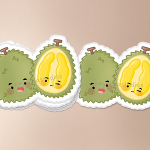 Durian (pair) Sticker | Fruit Sticker, Asian Fruit Sticker, Asian Food ...