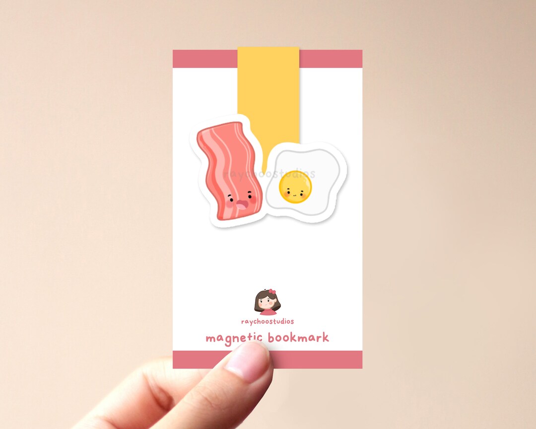 Bacon and Eggs Magnetic Bookmark | Cute Asian Food, Kawaii, Cute Book ...