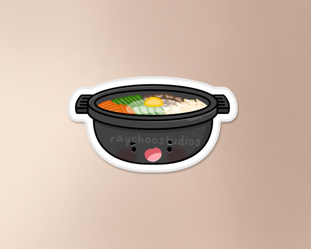 Bibimbap Sticker | Asian Sticker, Asian Food Sticker, Korean Food ...