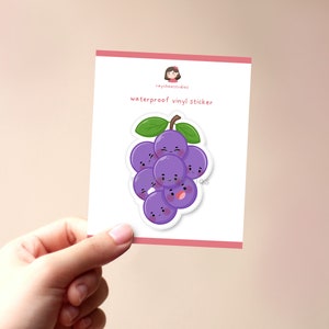Grapes Sticker | Cute Grapes Sticker, Food Sticker, Waterproof Sticker ...