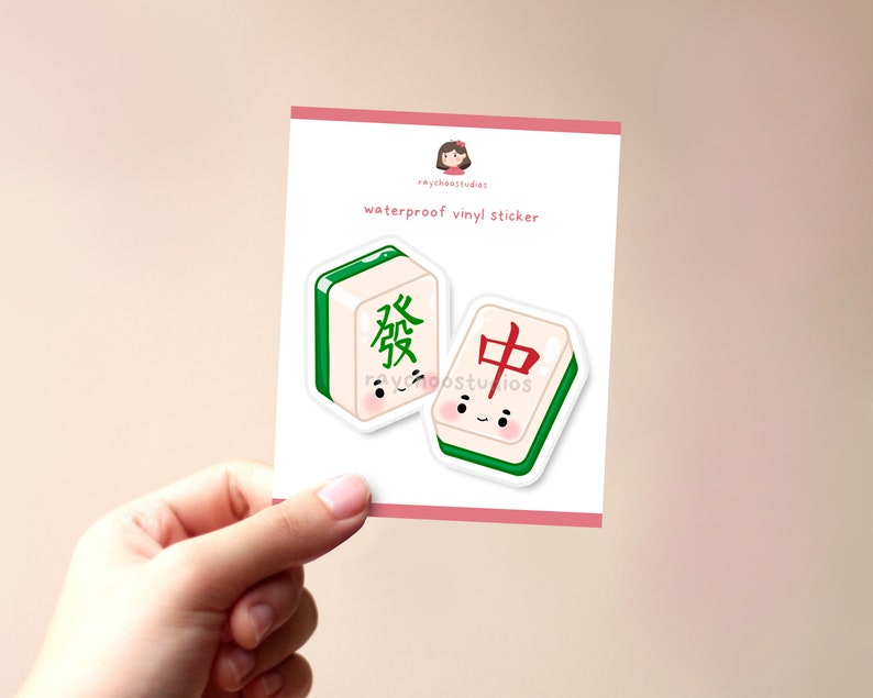 Mahjong Sticker | Cute Mahjong Sticker, Asian Sticker, Waterproof ...