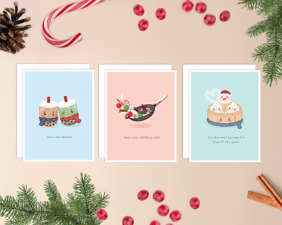 Assorted Christmas Card Set | Cute Christmas Card Pack, Funny Christmas ...