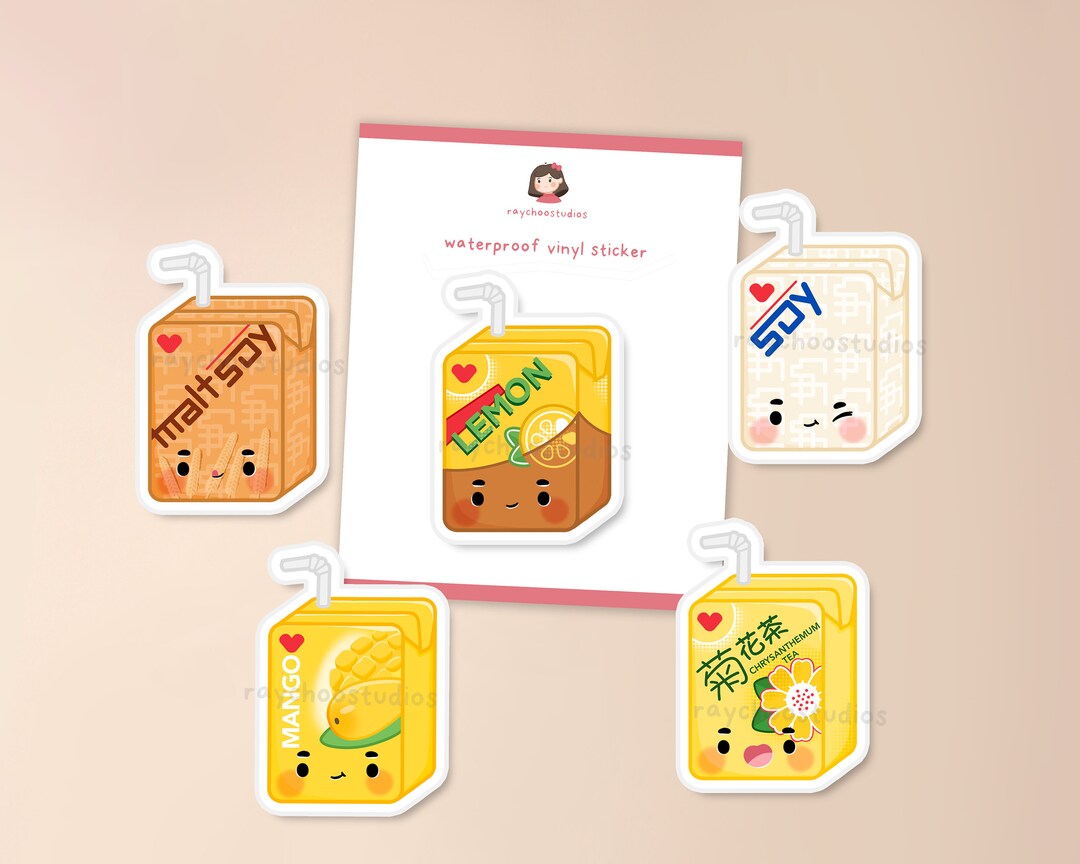 Asian Juice Boxes Sticker Pack | Cute Asian Food Sticker, Asian ...