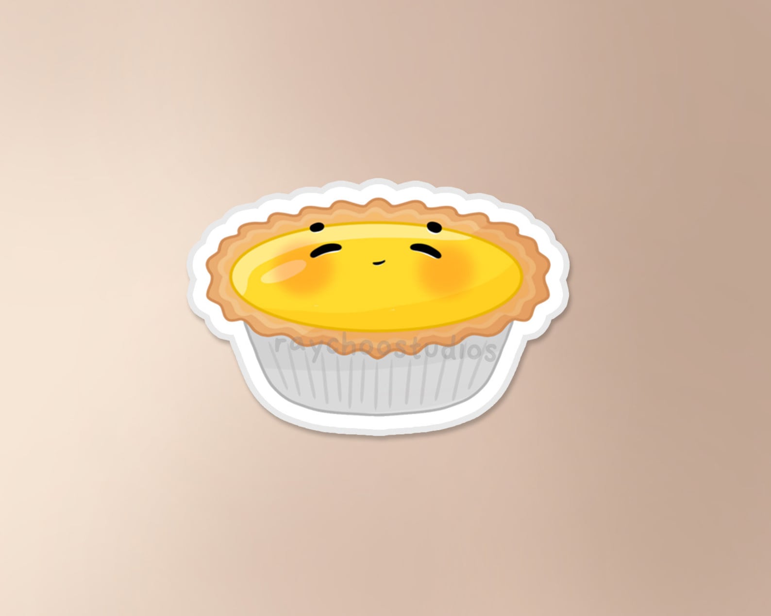 Egg Tart (tin) Sticker | Daan Tat Sticker, Asian Bakery Sticker, Asian ...