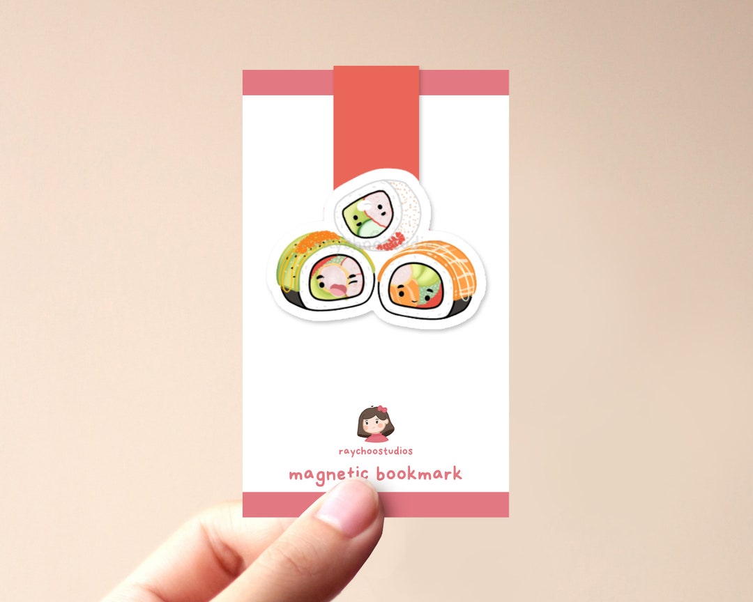 Maki Roll Magnetic Bookmark | Cute Asian Food, Kawaii, Cute Book Mark ...