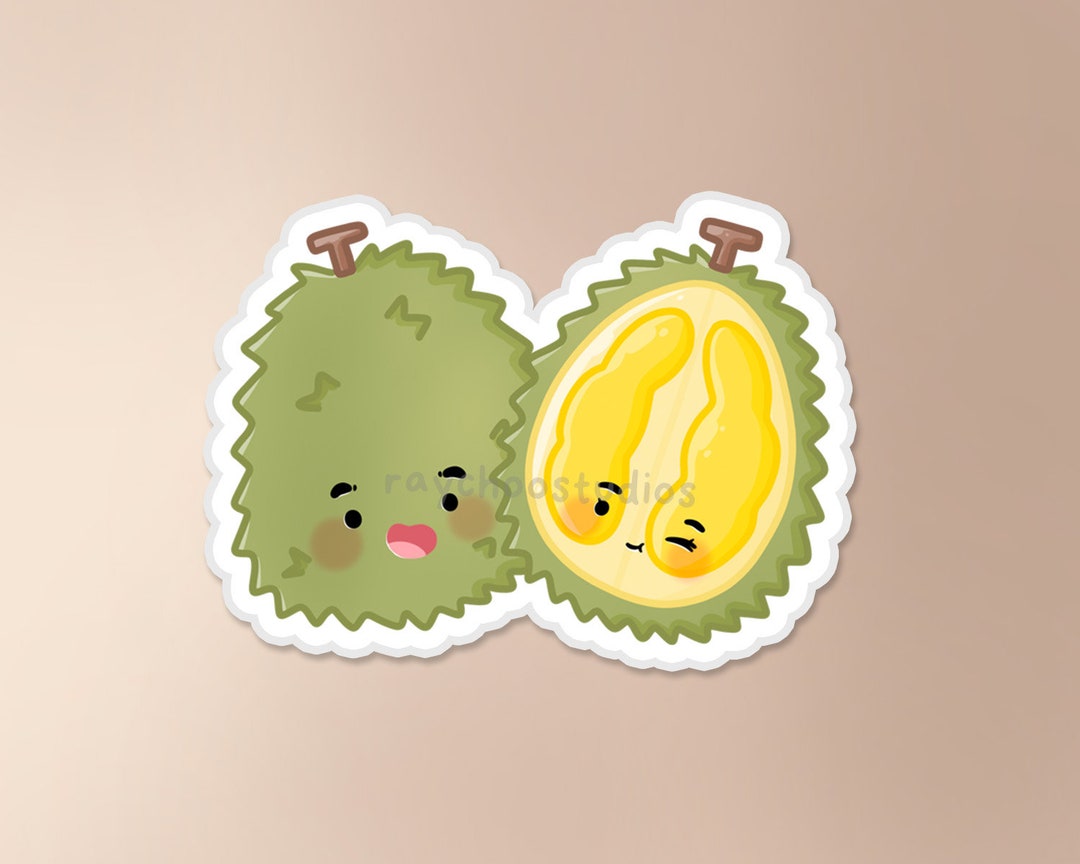 Durian (pair) Sticker | Fruit Sticker, Asian Fruit Sticker, Asian Food ...