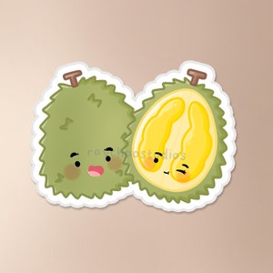 Durian (pair) Sticker | Fruit Sticker, Asian Fruit Sticker, Asian Food ...