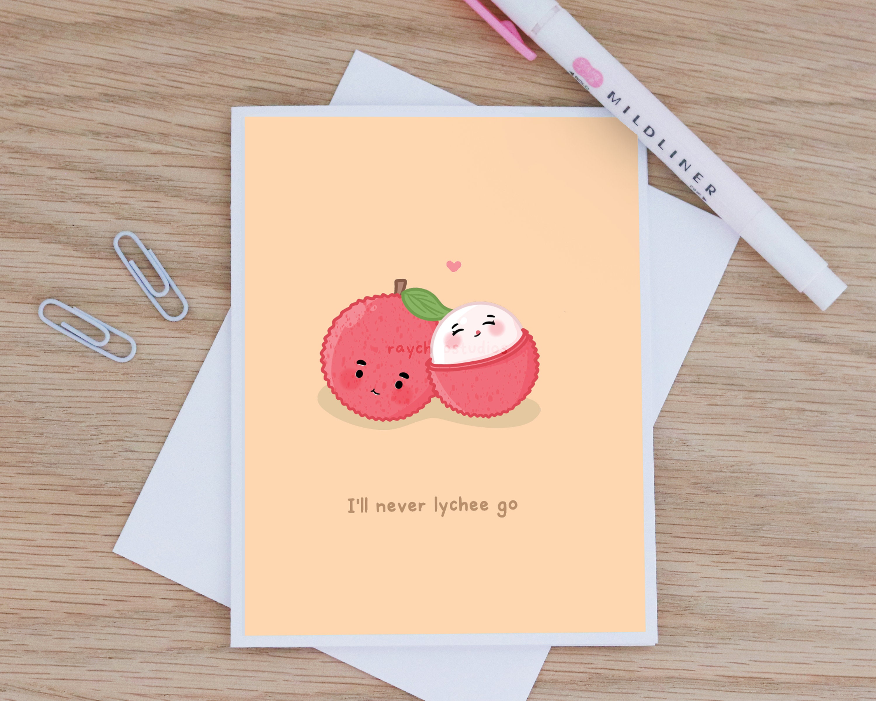 I'll Never Lychee Go Greeting Card Cute Asian Food - Etsy