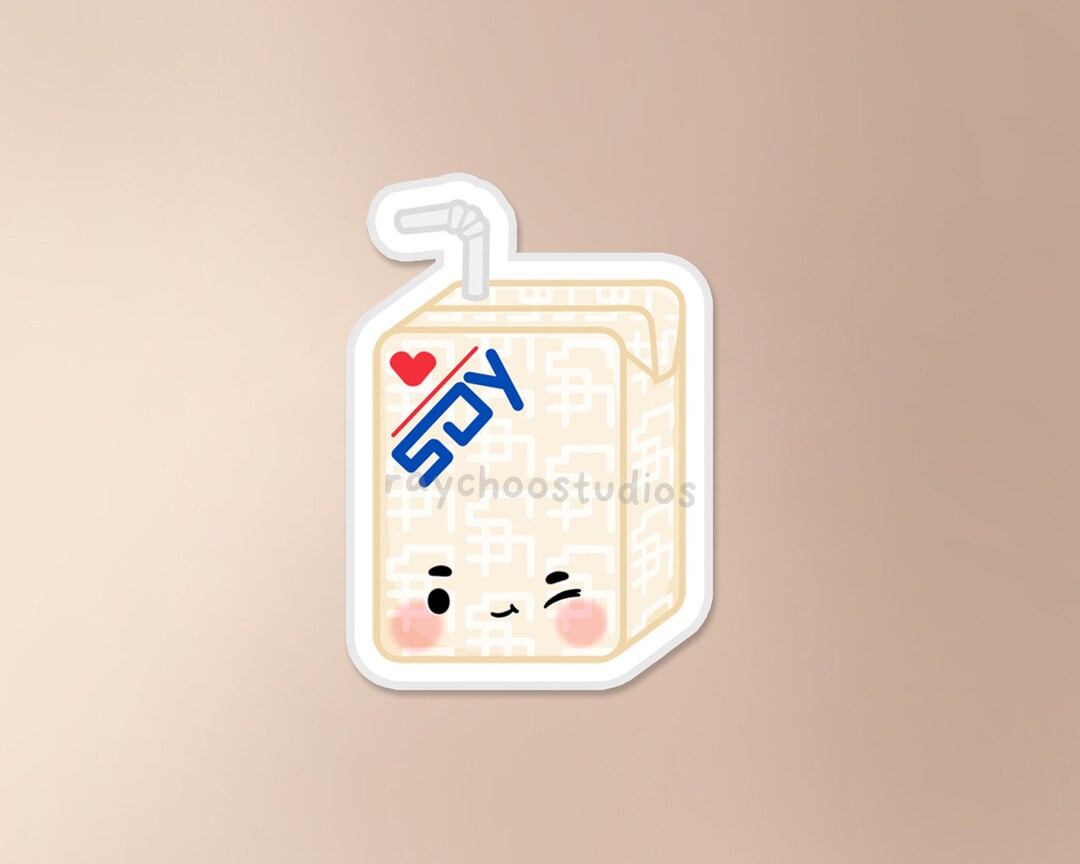 Soy Milk Sticker | Cute Juice Box Sticker, Food Sticker, Waterproof ...