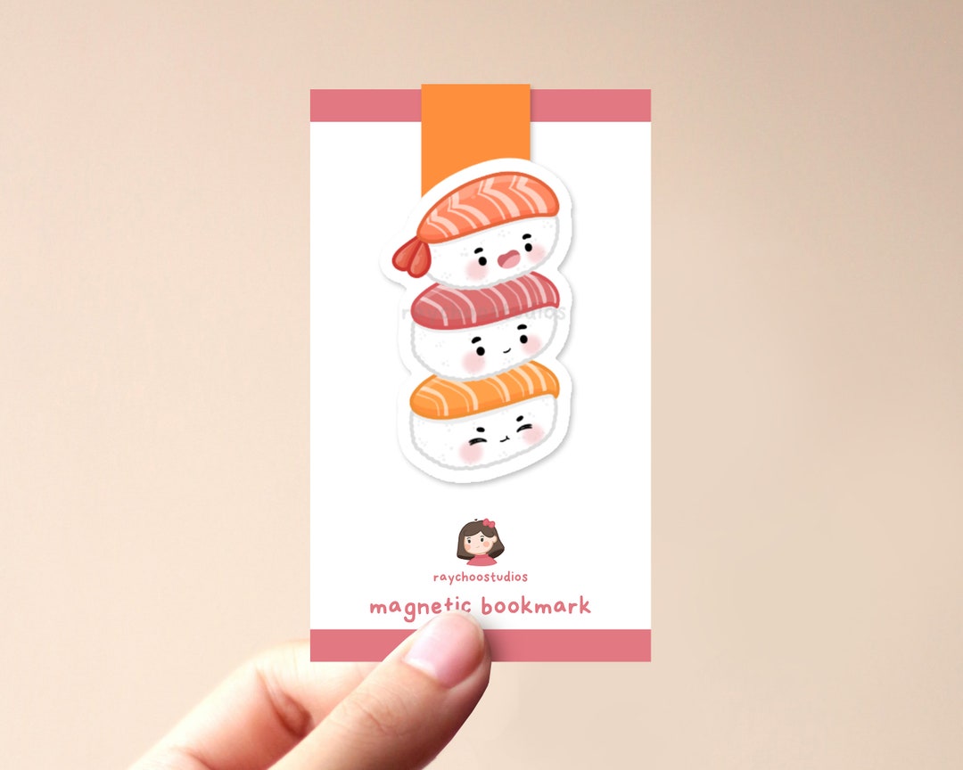 Nigiri Magnetic Bookmark | Cute Asian Food, Kawaii, Cute Book Mark ...