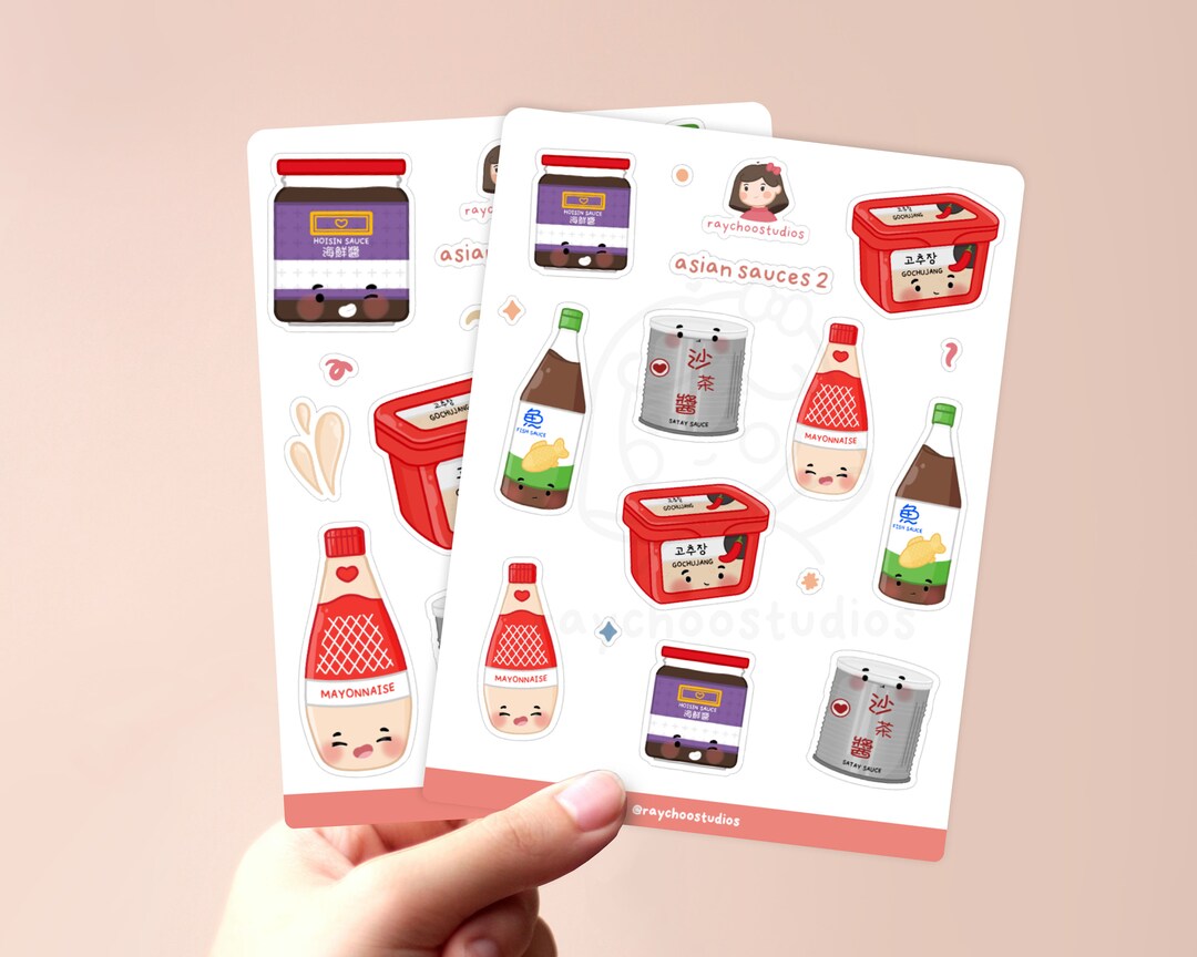 Asian Sauces 2 Sticker Sheets | Planner Bullet Journal Bujo Kawaii ...