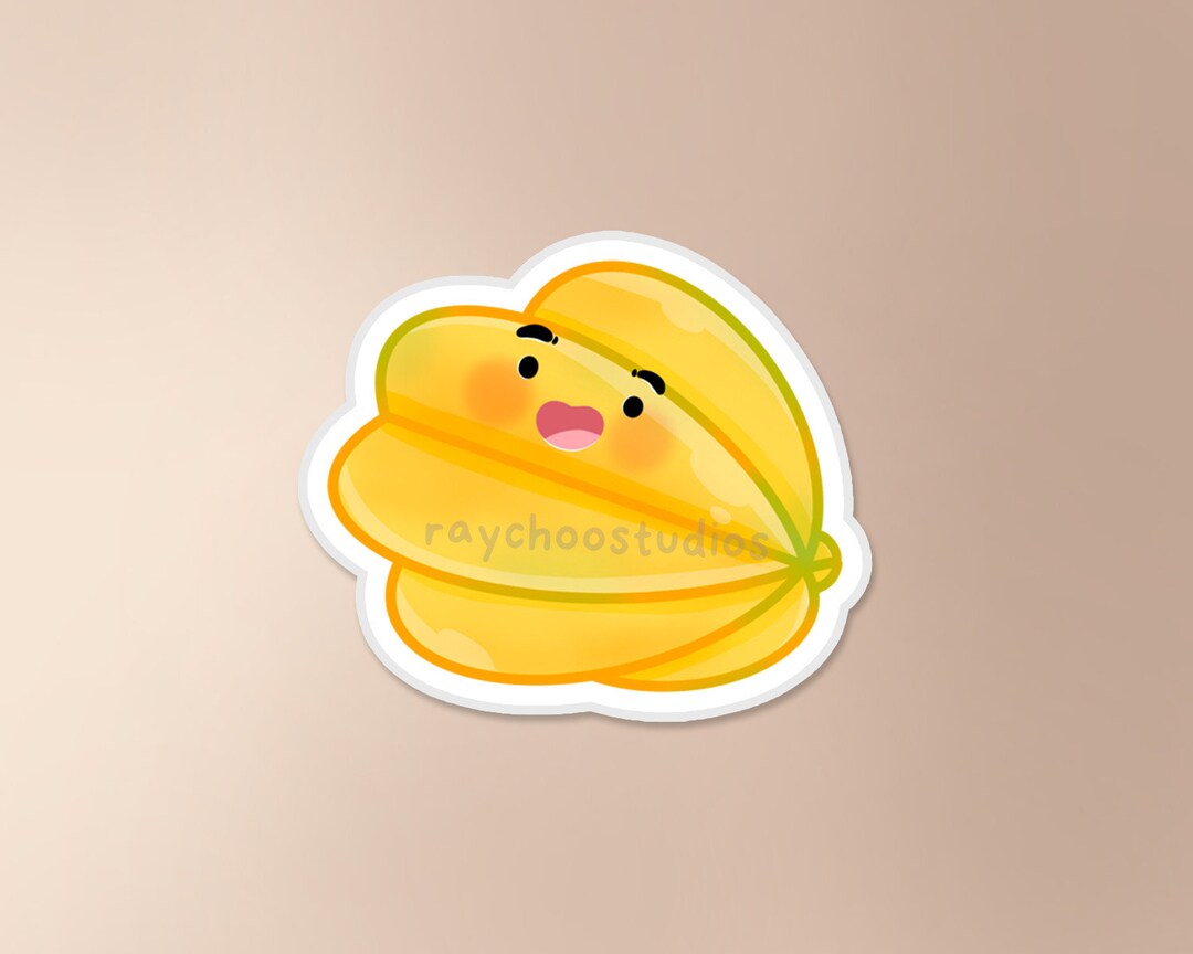 Star Fruit (whole) Sticker | Fruit Sticker, Asian Fruit Sticker, Asian ...