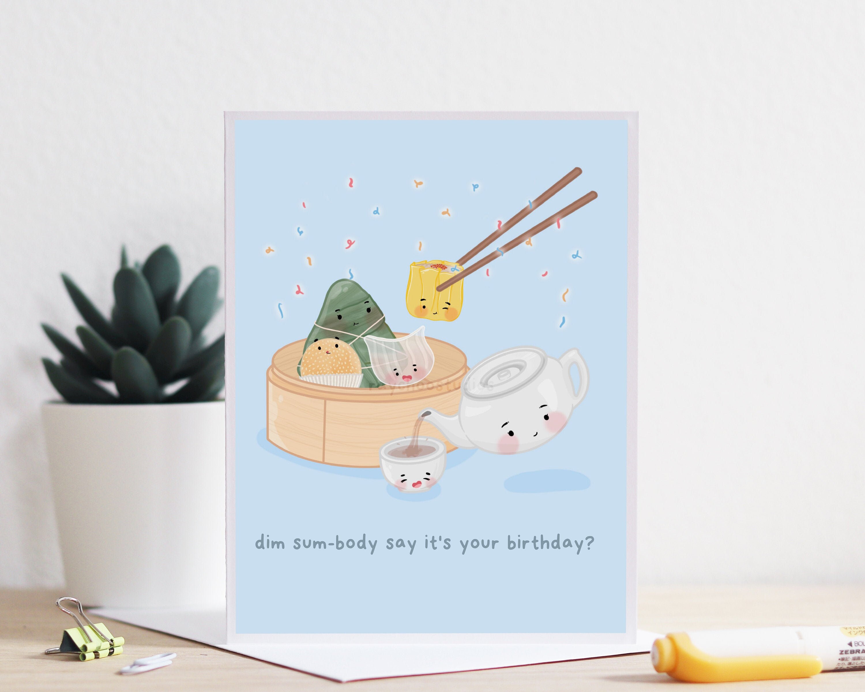 Dim Sum-body Say It's Your Birthday Greeting Card Cute | Etsy Canada