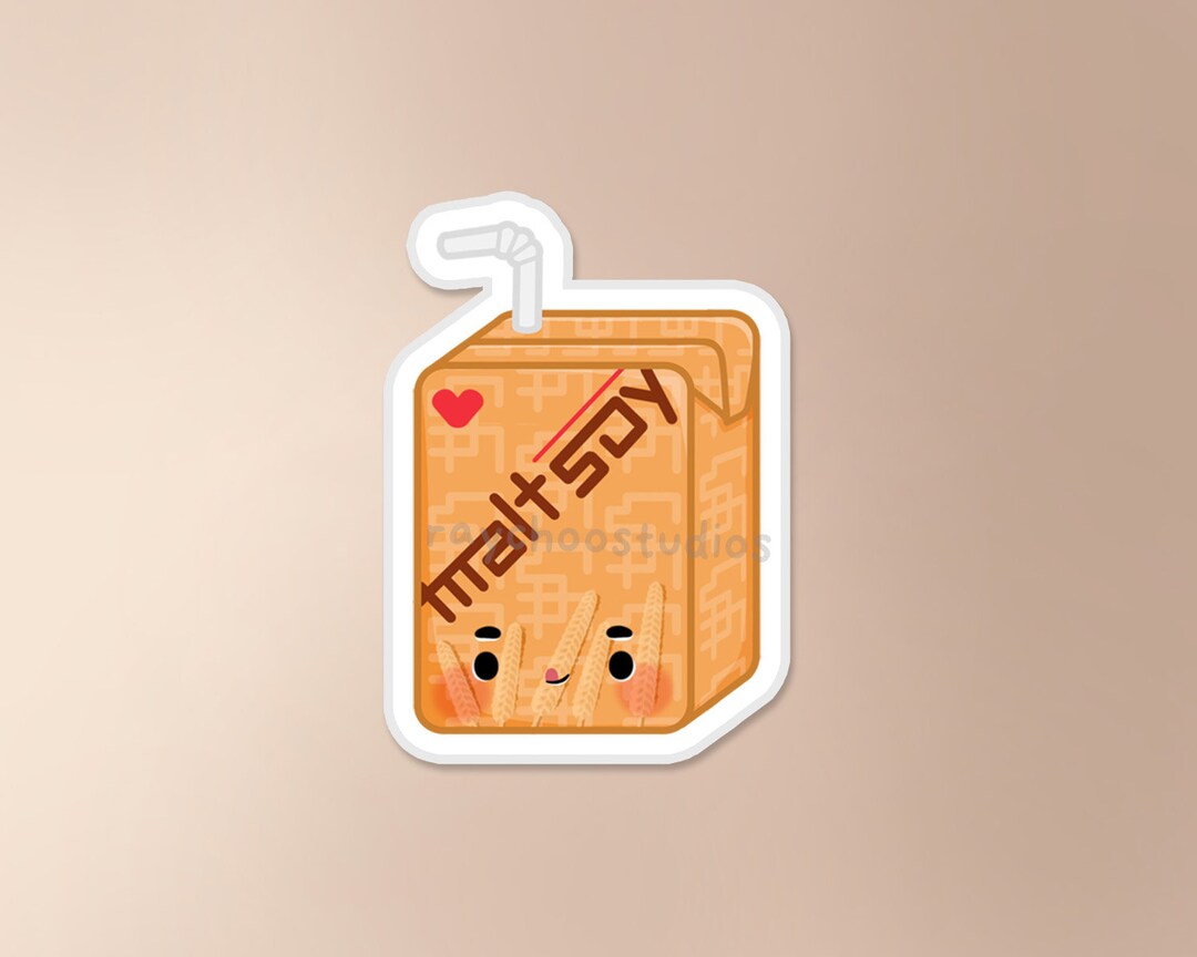 Malt Soy Milk Sticker | Cute Juice Box Sticker, Food Sticker ...